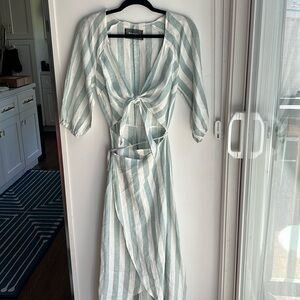 Reformation | Dresses | Reformation Crete Striped Linen Midi Dress ...